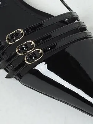 Dolce & Gabbana Patent Leather Ballet Flats With Embellished Straps