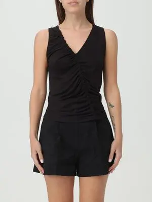 Pinko Sleeveless V-neck Ruched Top
