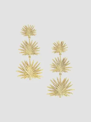 ANABEL ARAM Palm 18k--plated & Cubic Zirconia Triple-drop Earrings - Gold