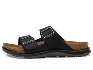 BIRKENSTOCK Arizona Rugged Leather Sandals - Black