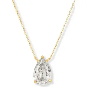 Melinda Maria Are You Jealous Pendant Necklace - Gold/ White Diamonette