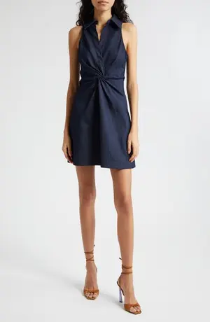 Cinq À Sept Mckenna Twist Detail Sleeveless Dress - Indigo