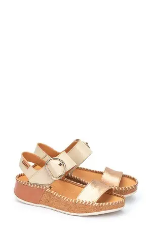 Pikolinos Marina Platform Sandals - Champagne