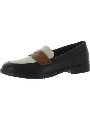 Ecco Womens Leather Slip On Loafers - Black