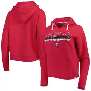 '47 Tampa Bay Buccaneers Color Rise Kennedy Notch Neck Pullover Hoodie - Red