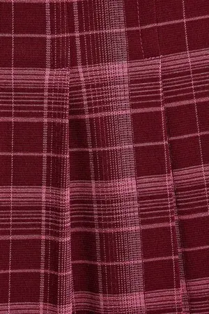 Marni Pleated Checked Jersey Midi Dress