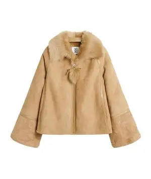 BY MALENE BIRGER Odellies Fur-trimmed Shearling Coat