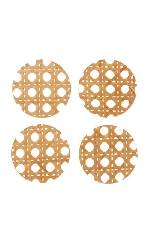MODA DOMUS Set-of-four Wicker Coasters - Neutral