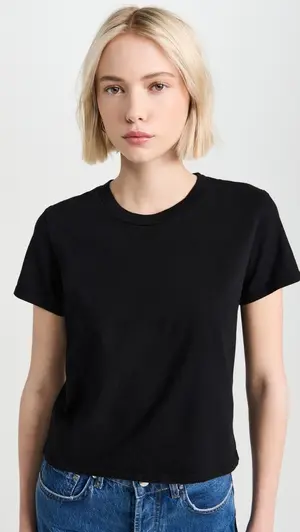 PERFECTWHITETEE Springsteen Supima Cotton Baby Tee - True Black