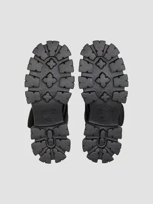 Prada Monolith Brushed Leather And Re-nylon Boots With Pouch