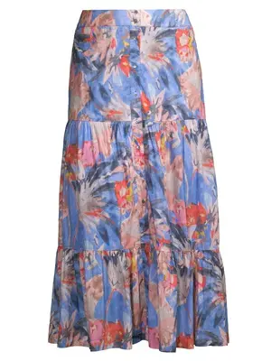 NIC+ZOE Dreamscape Printed Tiered Cotton Maxi Skirt - Multi