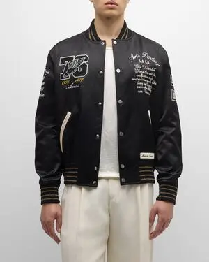 Amiri Men's Embellished Eagle Varsity Jacket - Black