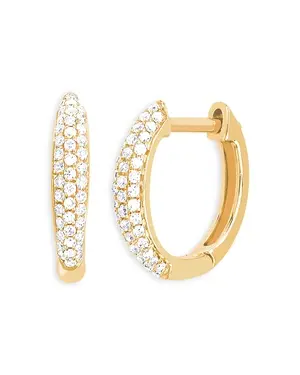 Ef Collection 14k Yellow Diamond Dome Mini Huggie Earrings - Gold