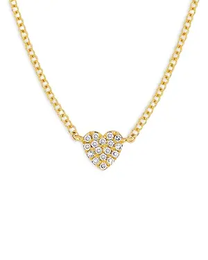 Ef Collection 14k Yellow Diamond Baby Heart Necklace - Gold