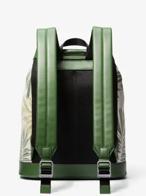 Michael Kors Cooper Palm Jacquard Mariner Backpack In Green  display picture 1