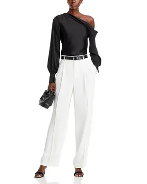 Simkhai Alice Draped One Shoulder Top - Black
