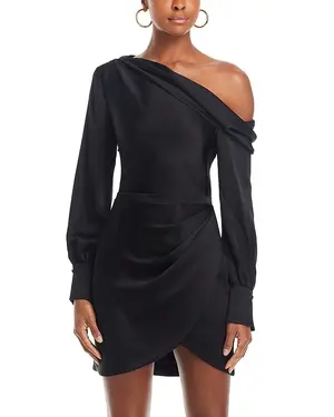 Simkhai Cameron One Shoulder Mini Dress - Black