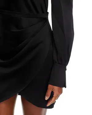 Simkhai Cameron One Shoulder Mini Dress - Black