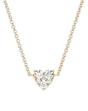 Ef Collection 14k Yellow Diamond Heart Pendant Necklace - Gold