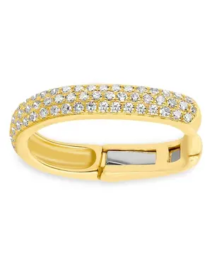 Ef Collection 14k Yellow And Diamond Ear Cuff - Gold
