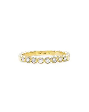 Ef Collection 14k Yellow Diamond Stack Ring - Gold