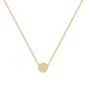 Ef Collection Diamond Mini Disc Pendant Necklace - Gold