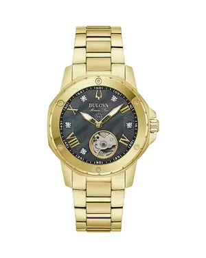 Bulova Marine Star Watch - Black/gold