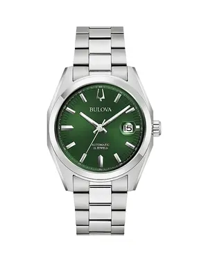 Bulova Classic Surveyor 39mm Watch - Green/silver