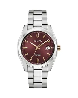 Bulova Classic Surveyor 39mm Watch - Red/silver