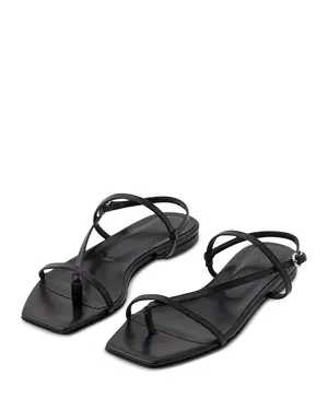AeydĒ Ellan Ankle Strap Thong Sandals - Black