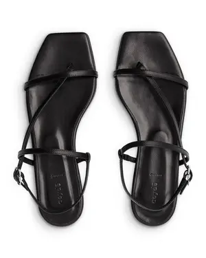 AeydĒ Ellan Ankle Strap Thong Sandals - Black