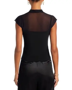 Aqua Mesh Mock Neck Top