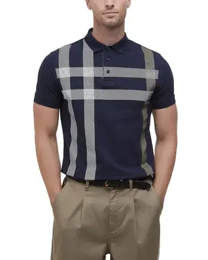 Barbour Blaine Cotton Pique Regular Fit Polo Shirt - Navy/pine
