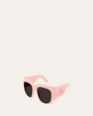 Gucci Gg Butterfly Sunglasses - Shiny Solid Pink