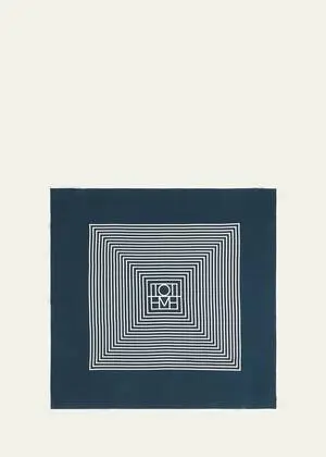 TOTEME Centered Monogram Silk Square Scarf Dusk