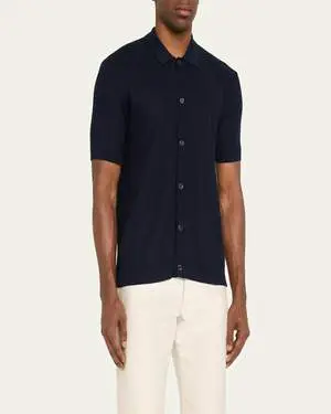 Orlebar Brown Tiernan Mercerized Pique Button-down Shirt