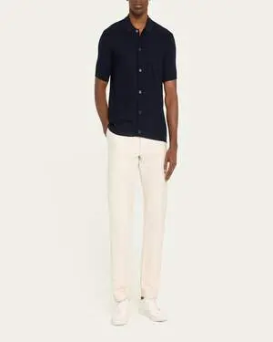 Orlebar Brown Tiernan Mercerized Pique Button-down Shirt