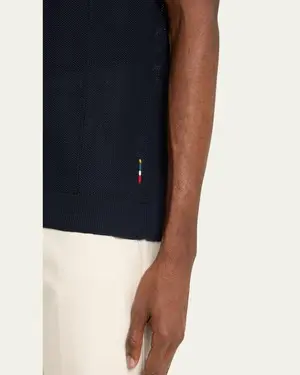 Orlebar Brown Tiernan Mercerized Pique Button-down Shirt