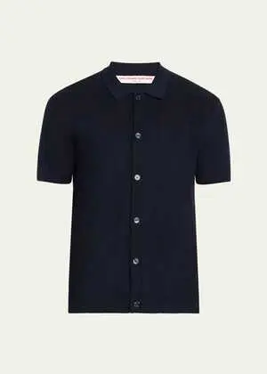 Orlebar Brown Tiernan Mercerized Pique Button-down Shirt