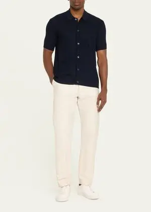 Orlebar Brown Tiernan Mercerized Pique Button-down Shirt