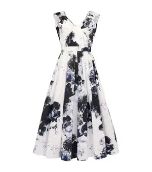Alexander McQueen Chiaroscuro Print Midi Dress