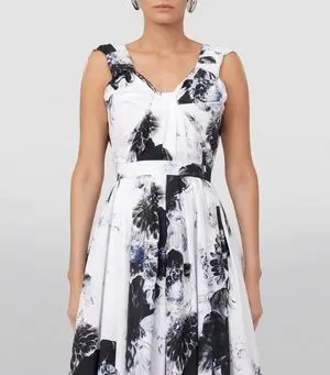 Alexander McQueen Chiaroscuro Print Midi Dress