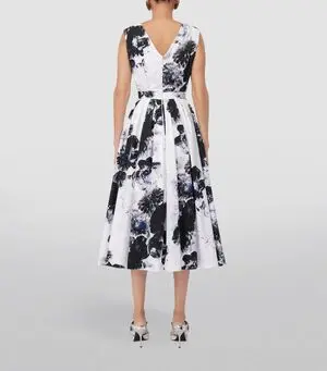 Alexander McQueen Chiaroscuro Print Midi Dress
