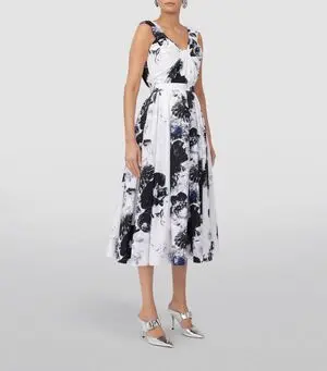 Alexander McQueen Chiaroscuro Print Midi Dress