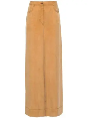 Alberta Ferretti Twill Wide Leg Trousers