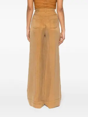 Alberta Ferretti Twill Wide Leg Trousers