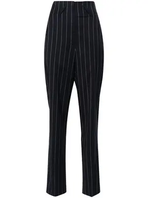 IRO PARIS Horacia Pinstriped Tapered Trousers - Blue