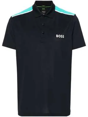 BOSS Logo-print Polo Shirt - Blue