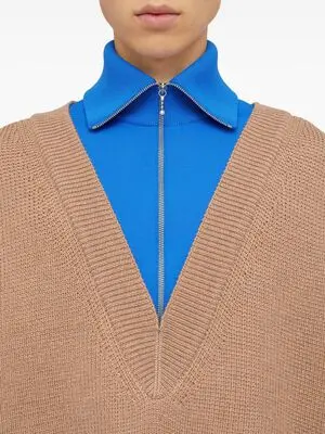 JIL SANDER Layered Wool-blend Jumper - Neutrals