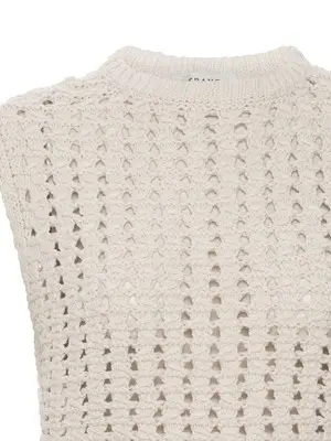 FRAME Tape-yarn Cotton Sweater Vest